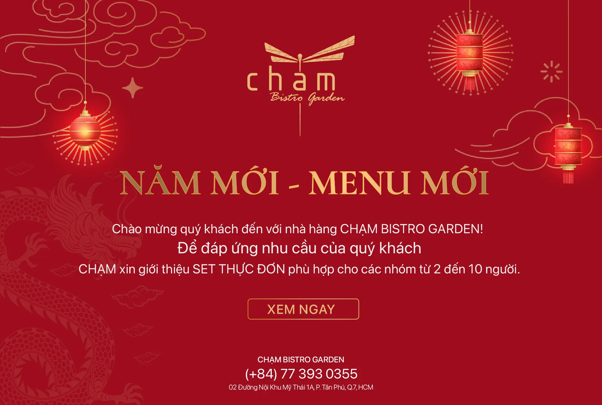 Set Thực Đơn Phù Hợp Cho Các Nhóm Từ 2 Đến 10 Khách - Chạm Bistro Garden